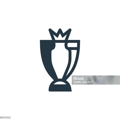 축구 트로피 개념에서 축구 트로피 아이콘 벡터 축구 트로피 편집 스트로크의 얇은 라인 그림 웹 및 모바일 앱 로고 인쇄 미디어에 사용하기 위한 축구 트로피 선형 기호