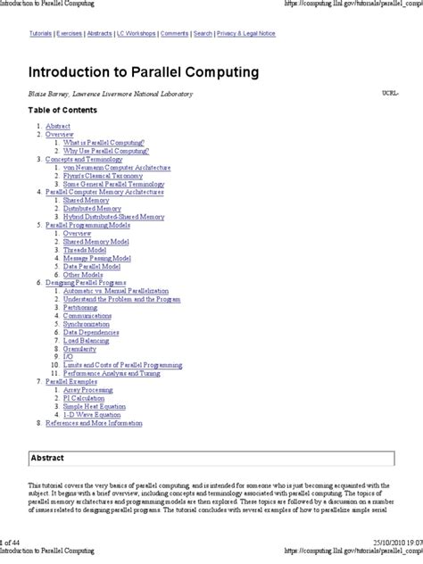 Introduction To Parallel Co Download Free Pdf Parallel Computing
