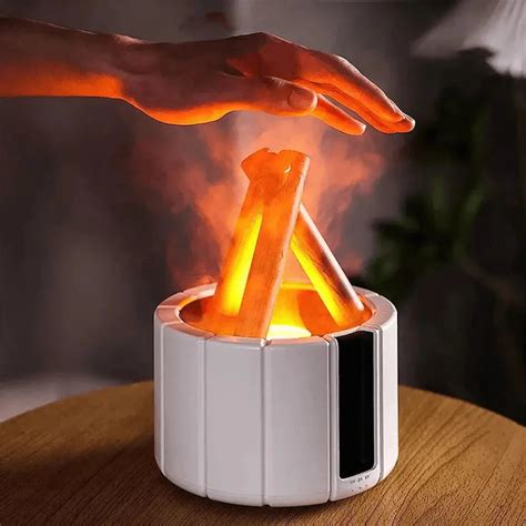 Led Flame Effect Aroma Diffuser Tabletop Oil Mist Lamp Emery London
