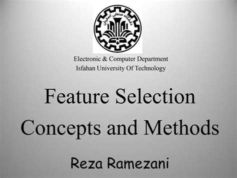 Feature Selection Concepts And Methods Pptx Computing Technology