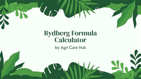 Rydberg Formula Calculator Fast And Precise Tool