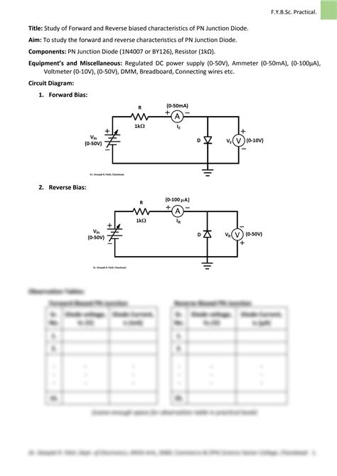 Solution Lab Workout Question Of Reverse And Forward Bias Of P N