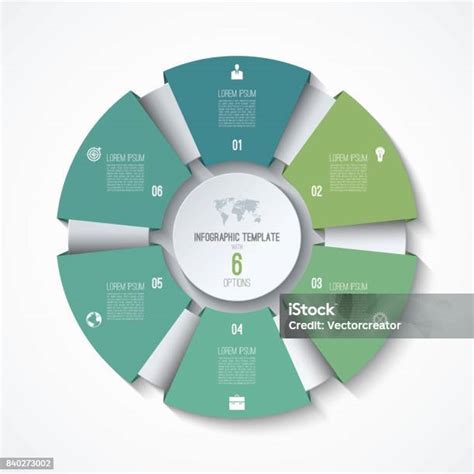 동그라미 Infographic 템플릿입니다 프로세스 휠입니다 벡터 파이 차트 6 옵션으로 비즈니스 개념 6에 대한 스톡 벡터 아트 및 기타 이미지 Istock