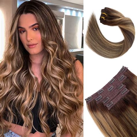 Ombre Hair Brown To Caramel Medium Hair