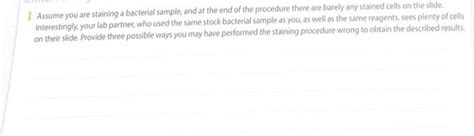 Solved I Assume You Are Staining A Bacterial Sample And At Chegg