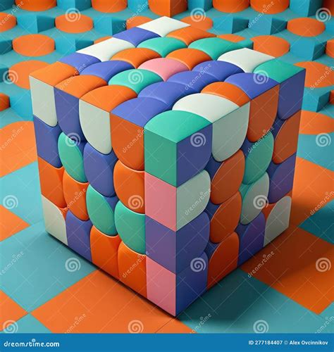 Colorful Block Pattern Tile For Creative Designs Stock Illustration