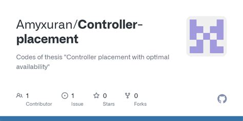 github amyxuran controller placement codes of thesis controller