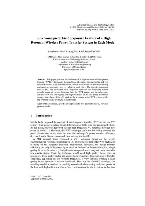 Pdf Electromagnetic Field Exposure Feature Of A High Proceedingsvol116