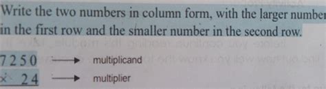 Solved Write The Two Numbers In Column Form With The Arger Numbe In