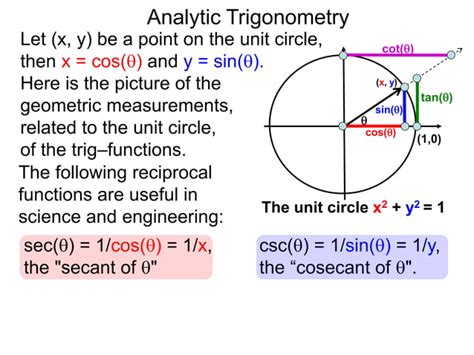 8 Analytic Trigonometry And Trig Formulas X Ppt