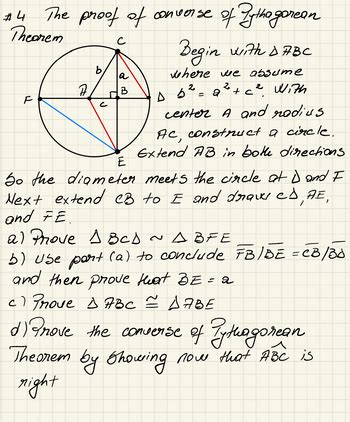 Answered The Proof Of Converse Converse Of Pythagorean Theorem F A B J A B Begin With ABC