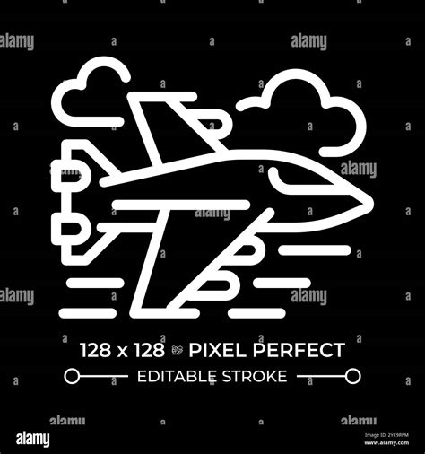 Business Aircraft White Linear Icon For Dark Theme Stock Vector Image And Art Alamy