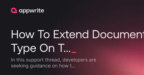 How To Extend Document Type On Typescript Threads Appwrite