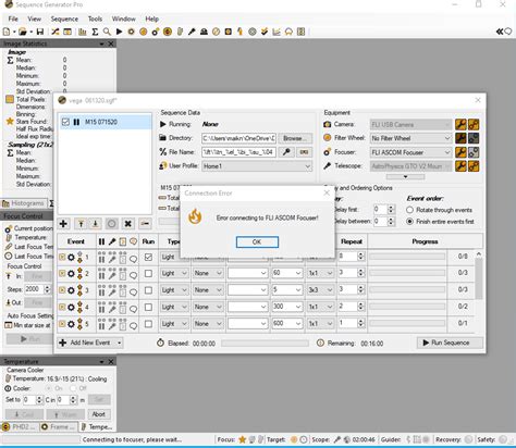 Sgp And Fli Focuser Connection Problems Sequence Generator Main Sequence Software