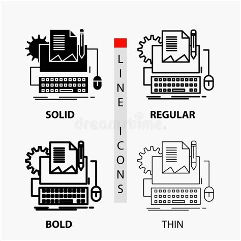 Type Writer Paper Computer Paper Keyboard Icon In Thin Regular