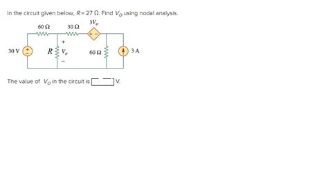 Solved In the circuit given below R Ω Find VO using Chegg