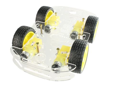 Carrinho Arduino Carro Robô 4wd 80rpm Acrílico 3mm Kit Chassi Usinainfo