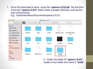 Running OpenCV Project On Mac OS PPT