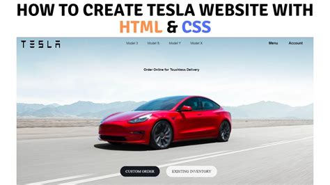 Tesla Clone With Html And Css Thecodecorner23 Youtube