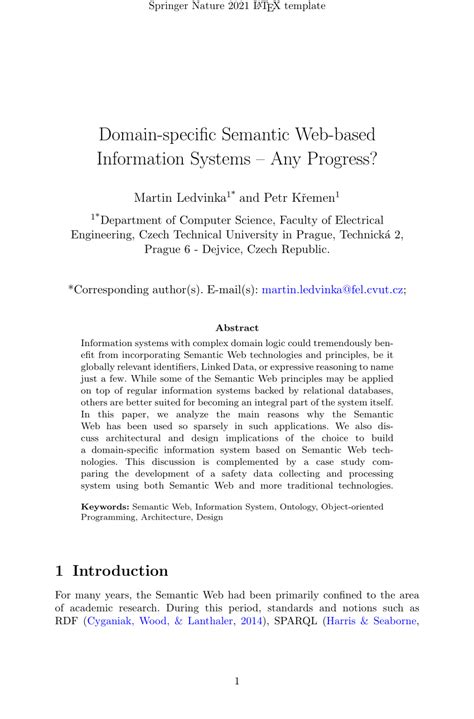 Pdf Domain Specific Semantic Web Based Information Systems Any Progress