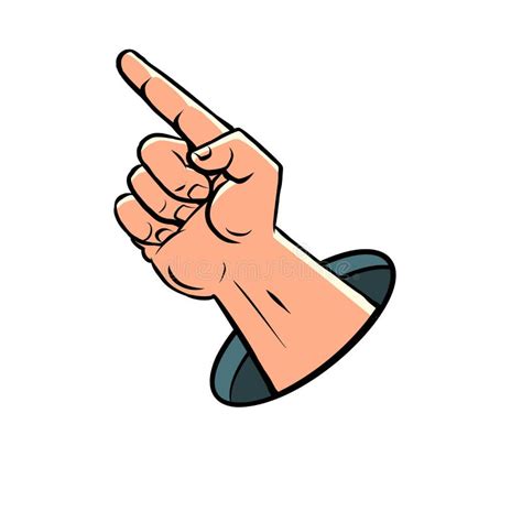 Male Index Finger Symbol Hand Direction Pointer Strict Gesture Touch