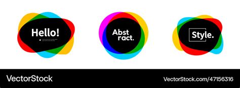 Set Of Abstract Overlapped Colorful Geometric Vector Image