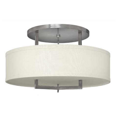 Hinkley Hampton 3 Light Semi Flush Mount In Antique Nickel Overstock