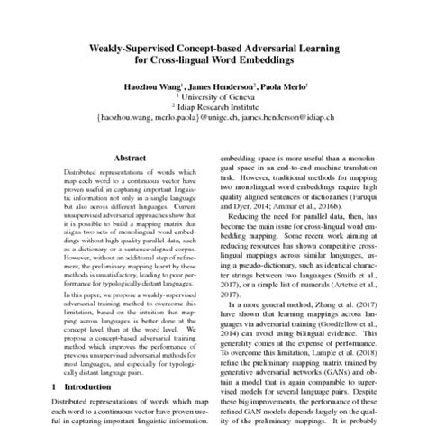 weakly supervised concept based adversarial learning for cross lingual