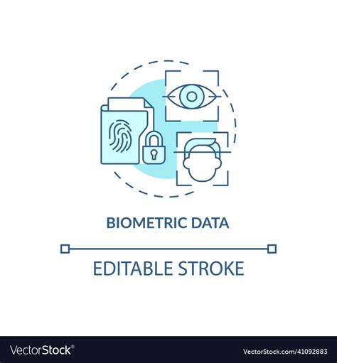 Biometric Data Turquoise Concept Icon Royalty Free Vector