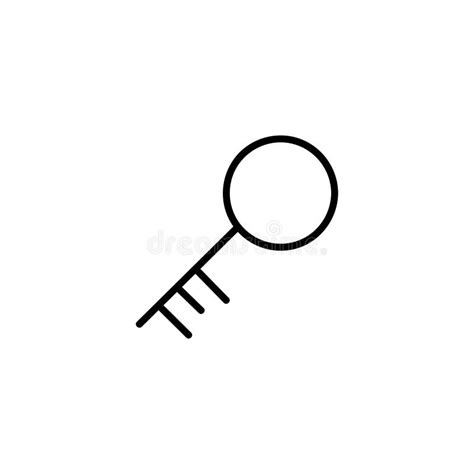 Key Vector Icon Outline Style Isolated On White Background Stock Vector Illustration Of