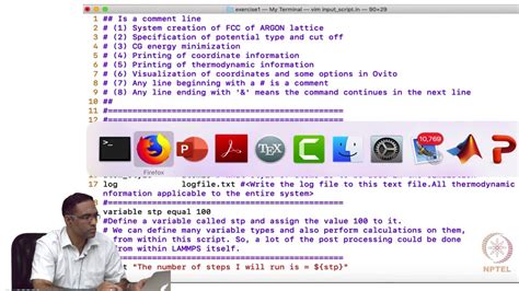 26 Input Script For Lammps Part 1 Foundations Of Computational Materialsmodelling Youtube