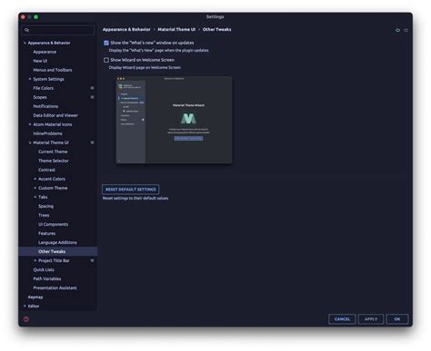 Settings Material Theme Ui Documentation