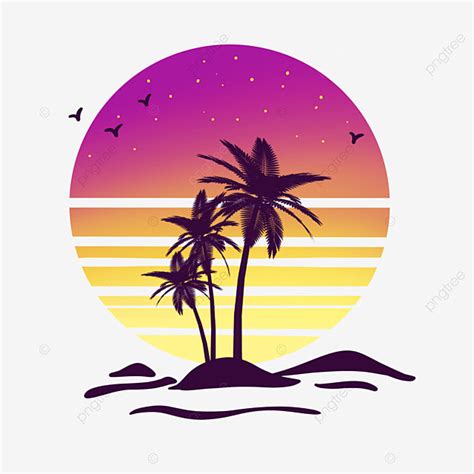 여름 일러스트 별이 빛나는 야자수 실루엣 물 바다 하늘 여름 야자수 실루엣 별이 빛나는 하늘 Png 일러스트 및 Psd 이미지 무료 다운로드 Pngtree