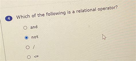 Solved Which Of The Following Is A Relational