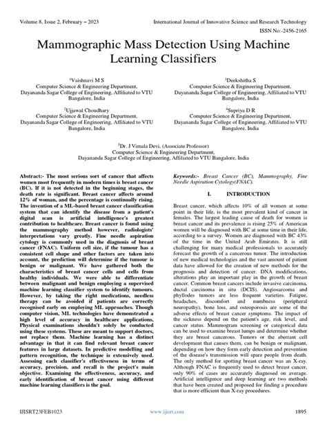 mammographic mass detection using machine learning classifiers pdf