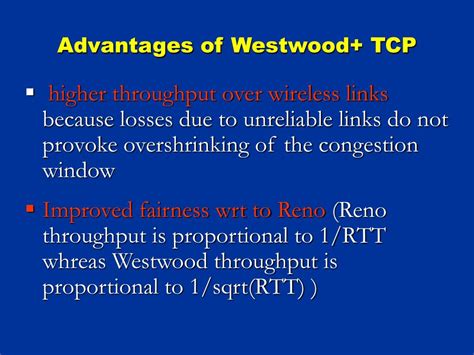 PPT Performance Evaluation And Comparison Of Westwood New Reno And Vegas TCP Congestion