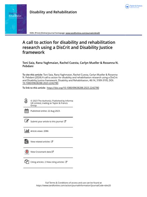 A Discrit Anddisability Justice Framework Toni Saia Et Al 2024 2 Pdf Intersectionality