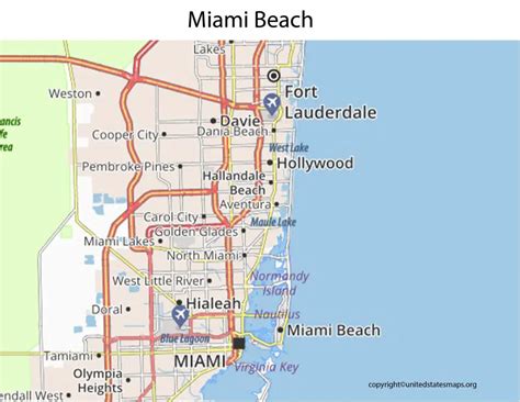 Miami Beach Map Map Of Miami Beach Attractions