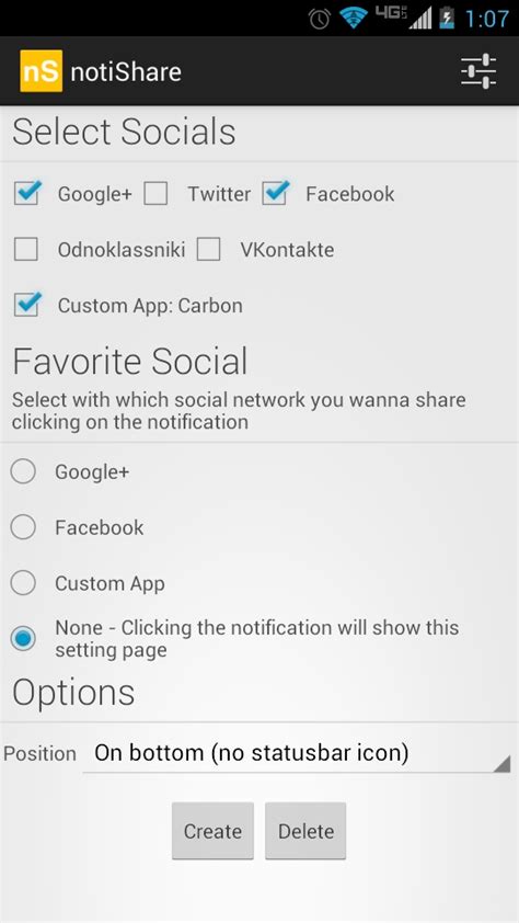 [android] Notishare Allows Sharing To Social Networks Via The Android Notification Tray Dottech