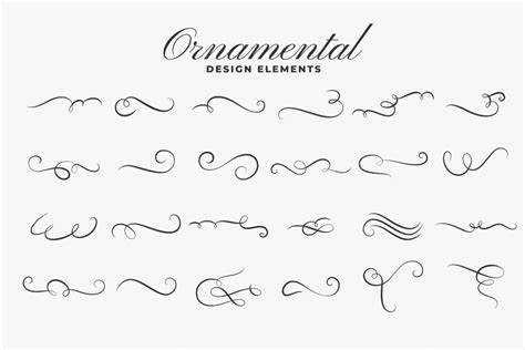 Classic Ornamental Curls Borders Or Dividers Set Elements Ornate Classic Png And Vector With