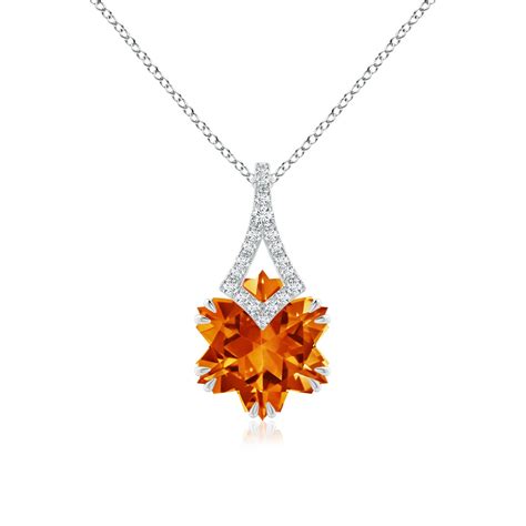 Snowflake Cut Citrine Kite Shaped Bale Pendant