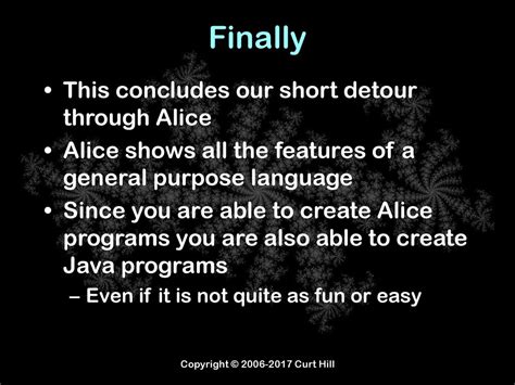 Concepts From Alice Switching To Java Copyright © Curt Hill Ppt Download