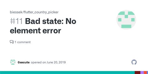 Bad State No Element Error · Issue 11 · Biessekfluttercountrypicker · Github
