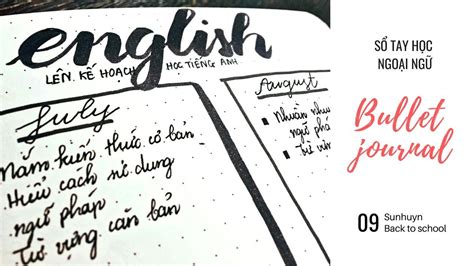 sỔ tay giÚp bẠn hỌc tỐt tiẾng anh ♡ bullet journal ♡ sunhuyn youtube