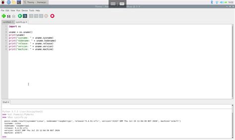 Hello Raspberry Pi Python Example To Read OS Info Using Os Uame