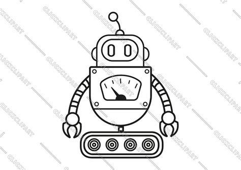 Robot Clipart Robot Svg Retro Svg Vintage Toys Line Etsy