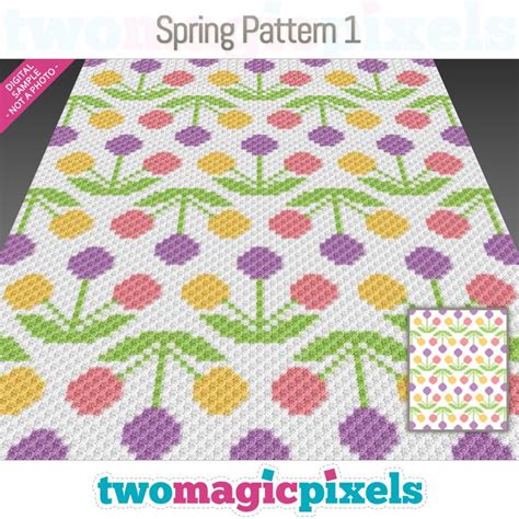 spring pattern 1 c2c graph sc graph cross stitch graph by two magic
