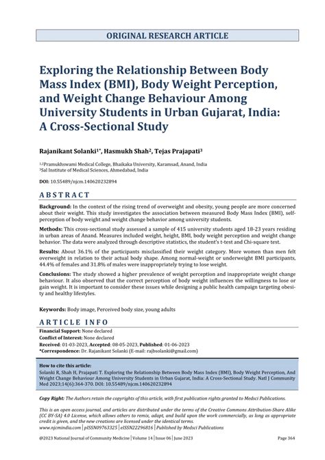 Pdf Exploring The Relationship Between Body Mass Index Bmi Body