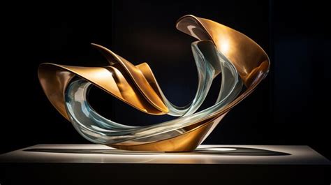 Premium Photo Metallic Abstract Sculpture