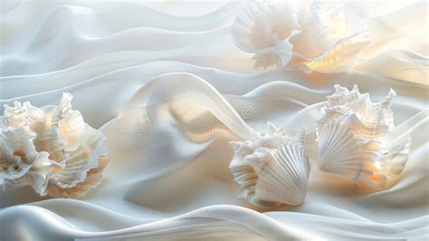 Abstract Seashell Fragments In Soft Light And Gradients Dynamic Composition With Fluidity Stock
